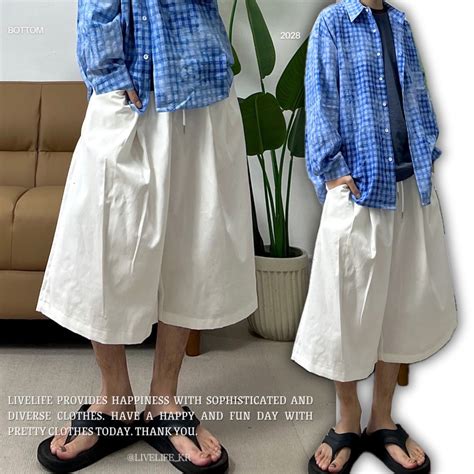 남녀공용unisex 편안한 착용감 오버핏 밴딩 코튼 버뮤다 7부 여름 반바지 코튼 팬츠 면바지 화이트베이지카키검정 에이블리