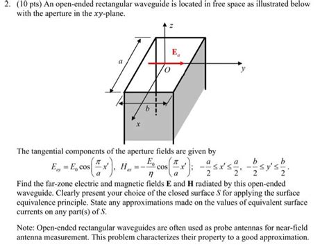 2 10 Pts An Open Ended Rectangular Waveguide Is