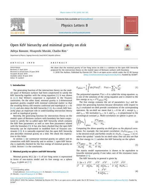 Pdf Open Kdv Hierarchy And Minimal Gravity On Disk