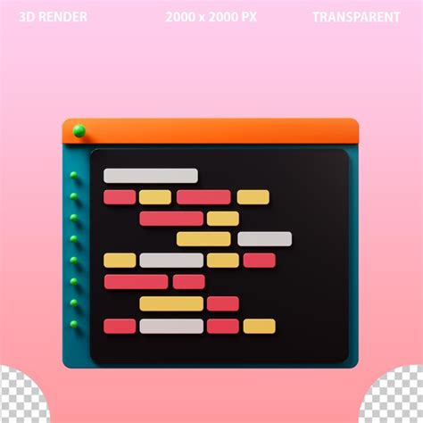 Premium PSD 3d Icon Of Coding Tag For Website