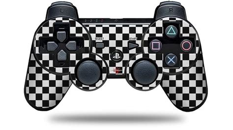 Sony Ps3 Controller Skins Checkered Canvas Black And White Uskins