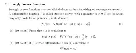 Solved 2 Strongly Convex Functions Strongly Convex