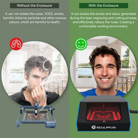 Димоотвеждаща кутия Sculpfun Огнеупорен корпус 680x765x380mm Emag Bg