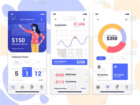 移动应用程序 金融 显示器 扁平化设计 商务 图表 拍摄环境 模板 现代