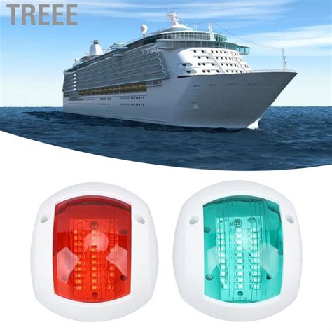 Treee 1 คู่เรือนำทางไฟ Ip66 กันน้ำสีแดงสีเขียว Led Sailing สัญญาณ Dc12v 2w สำหรับเรือยอชท์เรือ