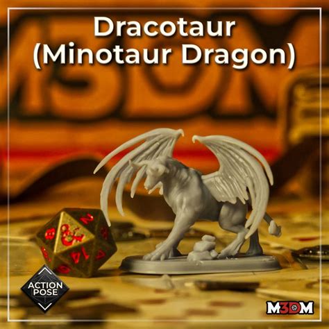 3d Printable Dracotaur Dragon Minotaur Action By M3dm