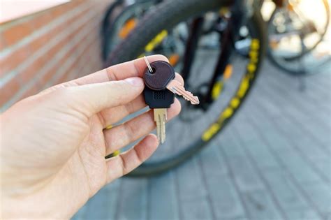 Premium Photo Lock Bicycle Accessory For Bike Protection The Key To The Bicycle Protection