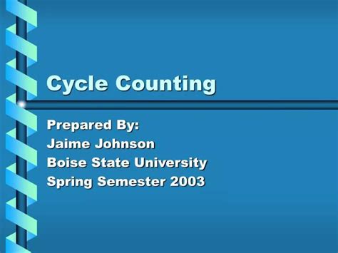 PPT Cycle Counting PowerPoint Presentation Free Download ID