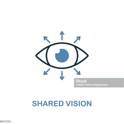 공유 비전 아이콘입니다 두 가지 색상 관리 아이콘 컬렉션에서 프리미엄 디자인입니다 픽셀 완벽 한 간단한 그림 공유 비전