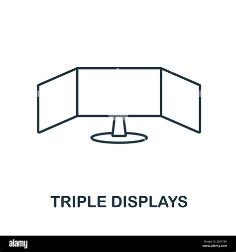 Triple Displays Icon Simple Element From Technology Collection Line Triple Displays Icon For
