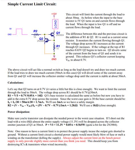 Voltage Current Limiting Circuit Operation Electrical Engineering Stack Exchange