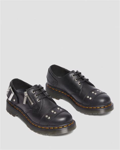 1461 Womens Hardware Nappa Leather Oxford Shoes In Black Dr Martens