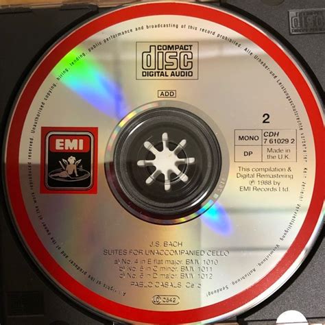愛樂熊貓EMI早期英SWINDON版2CD 無IFPI片佳絕版 卡薩爾斯Casals巴哈BACH無伴奏大提琴組曲全集 Yahoo拍賣