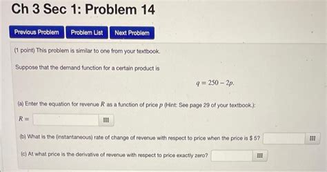 Solved 1 Point This Problem Is Similar To One From Your