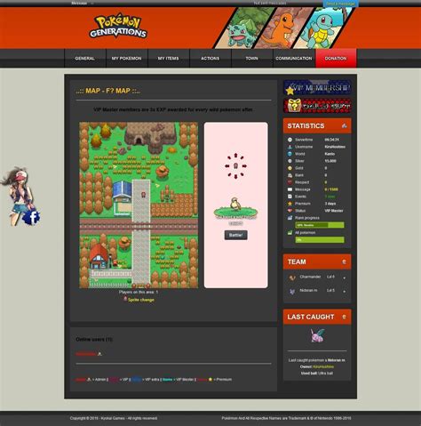 Pokemon Pokemon Generations Browser Game Ragezone Mmo