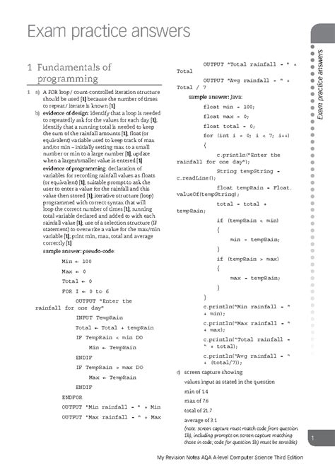 My Revision Notes Hodder A Level Aqa Computer Science Ep Answers 1
