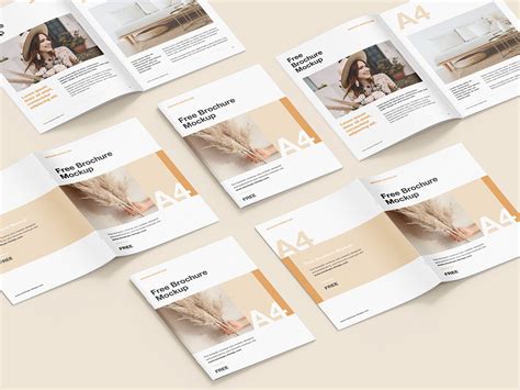 Customizable A4 Brochure Grid Mockup Instant Download