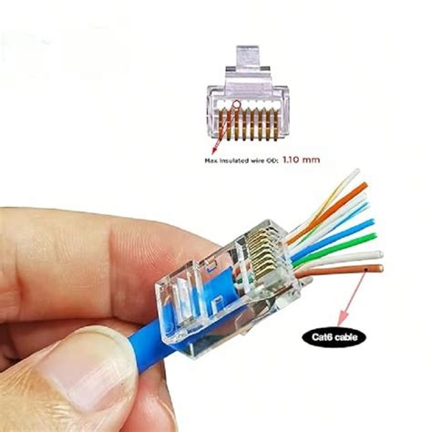 100pcs Rj45 Connectors Rj45 Pass Through Connector Premium Cat 6