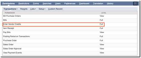 Netsuite Sync Error Permission Violation You Need The Transactions