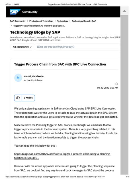 Trigger Process Chain From Sac With Bpc Live Pdf Cloud Computing Software Engineering