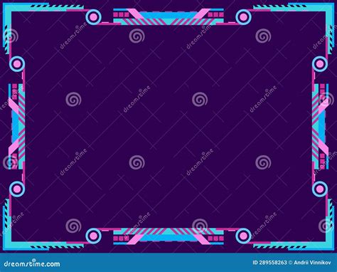 Cyberpunk Frame Linear Border In Futuristic Cyberpunk And Virtual