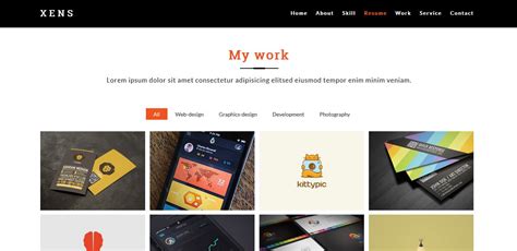 Xens Personal Portfolio Responsive Template By Creative Hunk