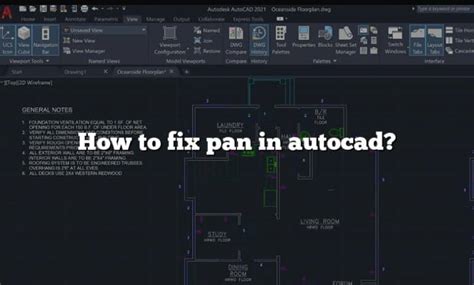 how to fix pan in autocad