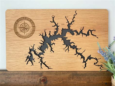 Dale Hollow Lake Map Custom Engraved Map Tennessee T Dale Hollow Wooden Map