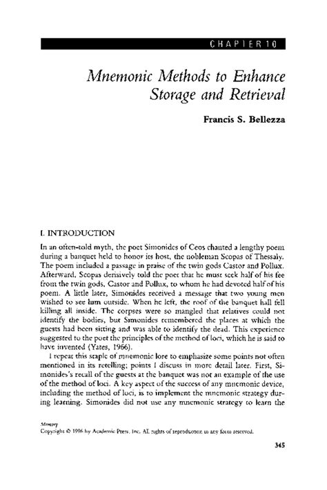 mnemonic methods to enhance storage and retrieval ] h a p t e r ii mnemonic methods to enhance