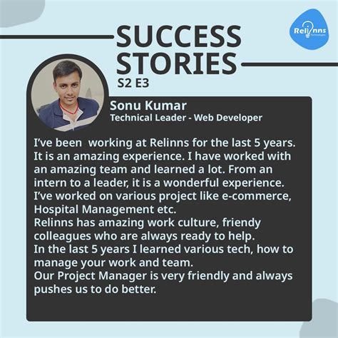 Relinns Technologies On Linkedin Success Career