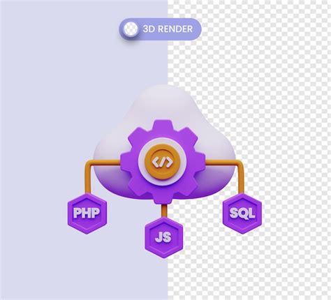 3d 클라우드 컴퓨팅 아이콘 및 웹 개발 데이터 센터 또는 데이터 서버용 프리미엄 Psd 파일