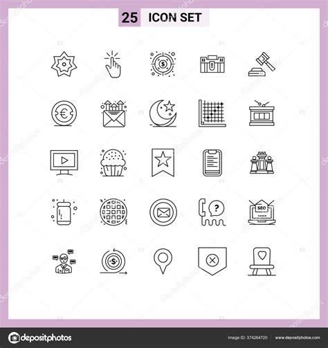 Group Lines Signs Symbols Holding Business Gestures Briefcase Profit Editable Stock Vector By