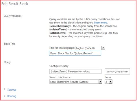 Sharepoint 2013 Query Rules