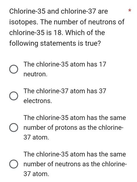 Chlorine 35 And Chlorine 37 Are Isotopes The Studyx