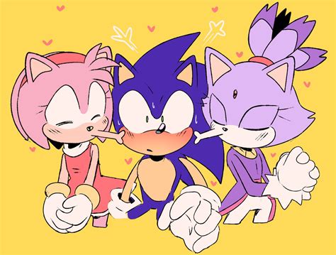 Blaze The Cat And Sonic The Hedgehog Kissing