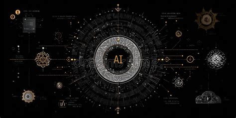 Visual Representation Of Artificial Intelligence Concepts And Technologies With Intricate