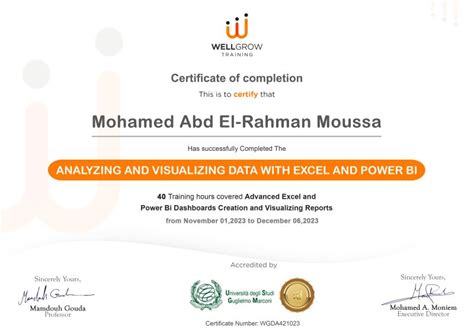 Finally Completed A Data Analysis And Visualization Course Thanks Mr Mamdouh For Your