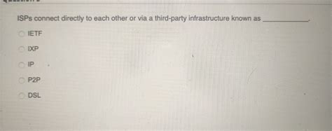 Solved Isps Connect Directly To Each Other Or Via A