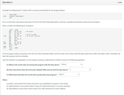 Solved Question Pts Consider The Following LC Code Chegg Com
