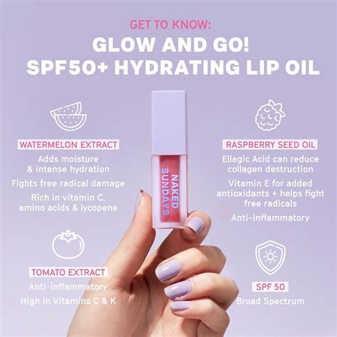 Naked Sundays Glow And Go Lip Oil Spf 50 Original In 2024 Lip Oil