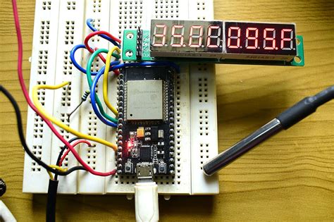 Esp32 Web Server With Ds18b20 And Max7912 7segment Display Interface