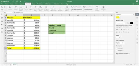 Explicación de la función SUMIF en las hojas de Excel