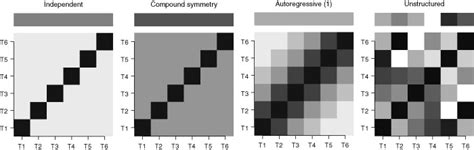 Illustration Of Four Common Variance Covariance Structures When Six Download Scientific