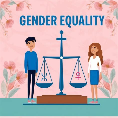 Illustrated Theme Of Gender Equality Premium Ai Generated Image