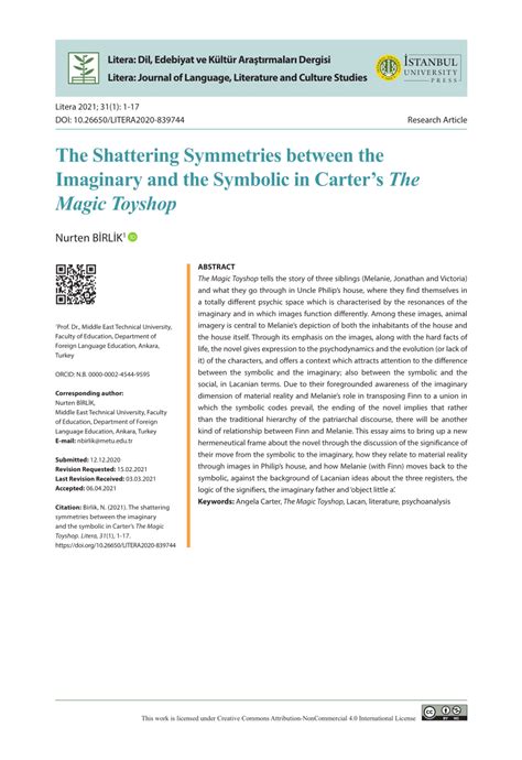 Pdf The Shattering Symmetries Between The Imaginary And The Symbolic In Carters The Magic Toyshop