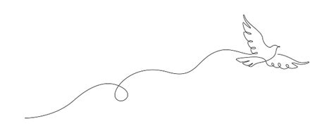 하나의 연속 선 그리기에 흰색 비둘기 단순한 선형 스타일의 평화와 자유의 새 상징 국가 노동 운동 아이콘에 대한 개념입니다 편집 가능한 획 낙서 개요 벡터 일러스트 레이 션