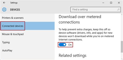 How To Turn On Or Off Download Over Metered Connections