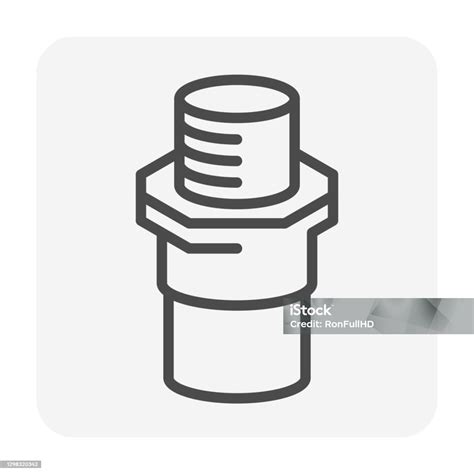 Pvc 또는 플라스틱 파이프 피팅 벡터 아이콘 어댑터 유형은 슬립 소켓 오프닝 한쪽 끝과 남성 Npt 스레드로 구성됩니다 배관 배수 환기 및 급수를 위한 파이프라인 시스템