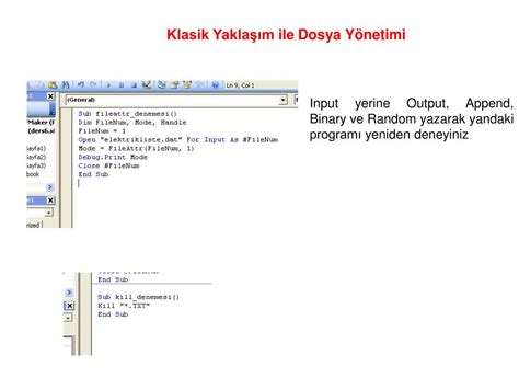 ppt excel de vba programlama visual basic application ders 6