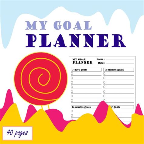 My Goal Planner Sheets For Printable By Lilly J Learning Tpt